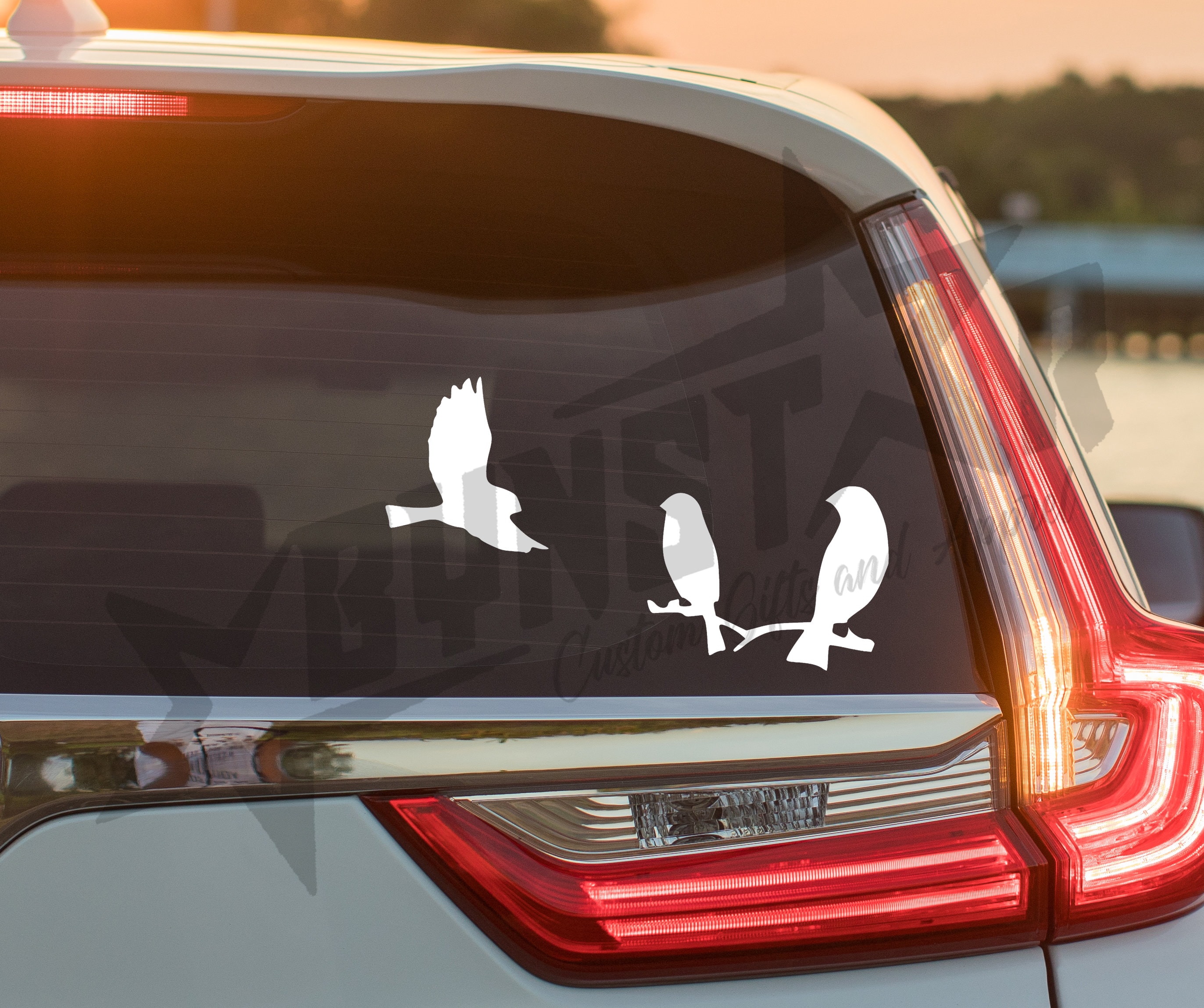 Three Little Birds Vinyl Decal Car Window Sticker - Chrome Colors - Etsy