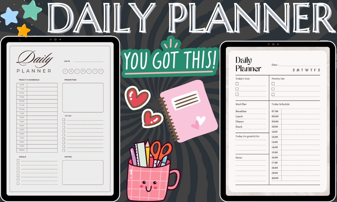 Daily Schedule Planner Cream Beige, Minimalist Daily Organizer, Compact ...