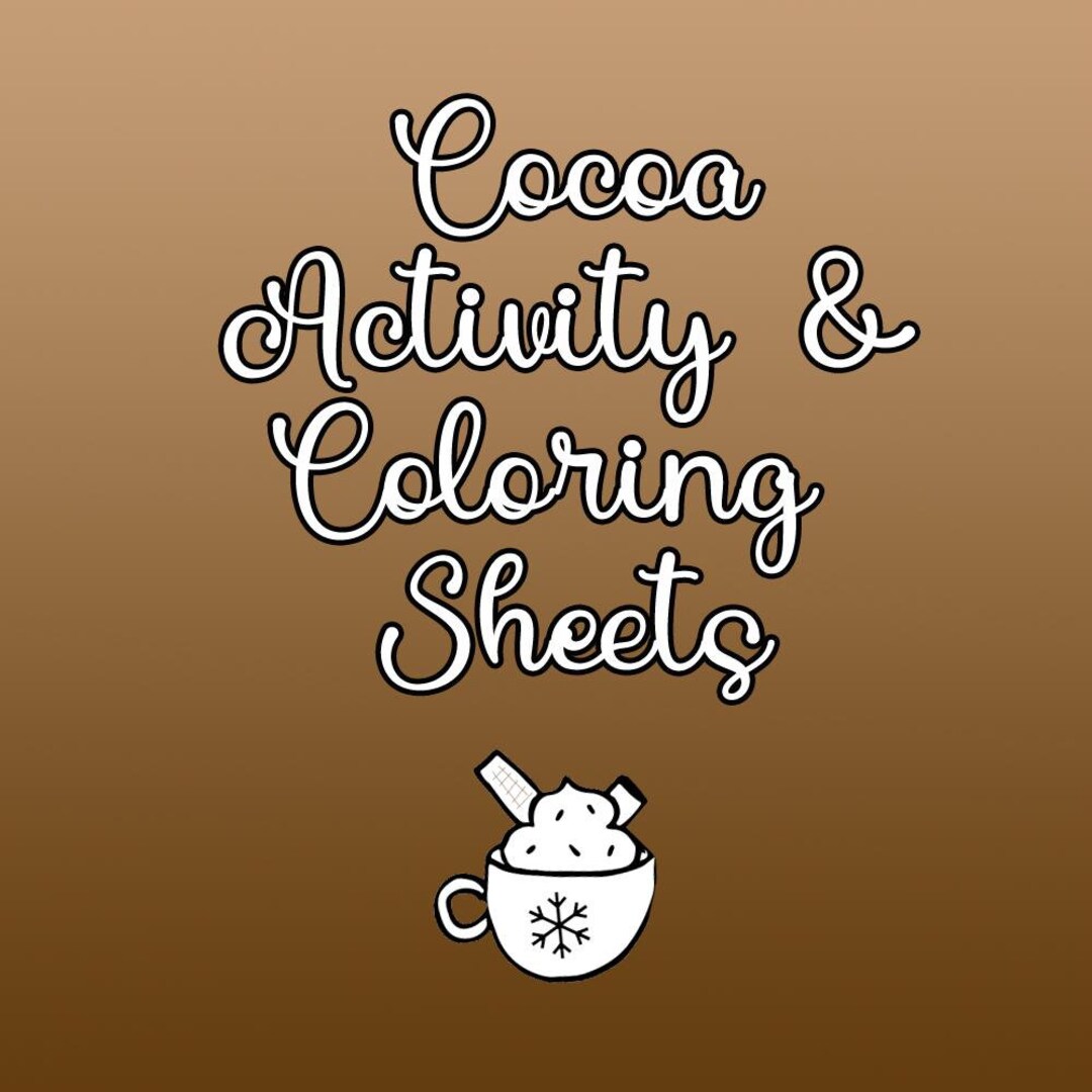 Cocoa Activity Sheet for Kids Winter Worksheet Kitty Cat Coloring Sheet ...