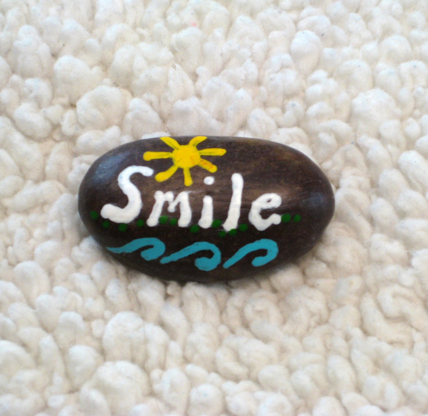 Smile Stone Painted Stone Beach Vibes Sun and Fun - Etsy