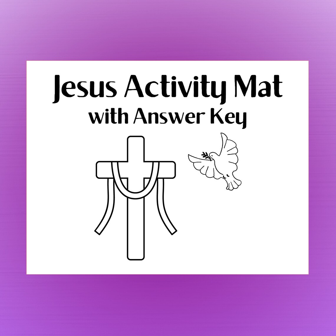 Jesus Activity Mat Printable Kids Bible Worksheet Sunday School ...