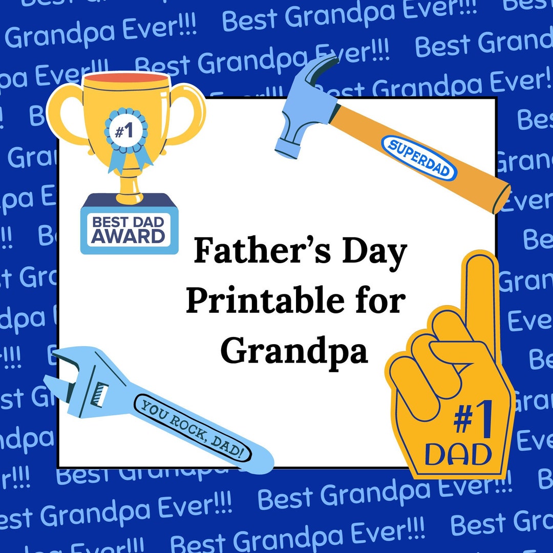 Grandpa Fathers Day Printable Grandpa Questionnaire Kids Coloring Sheet ...