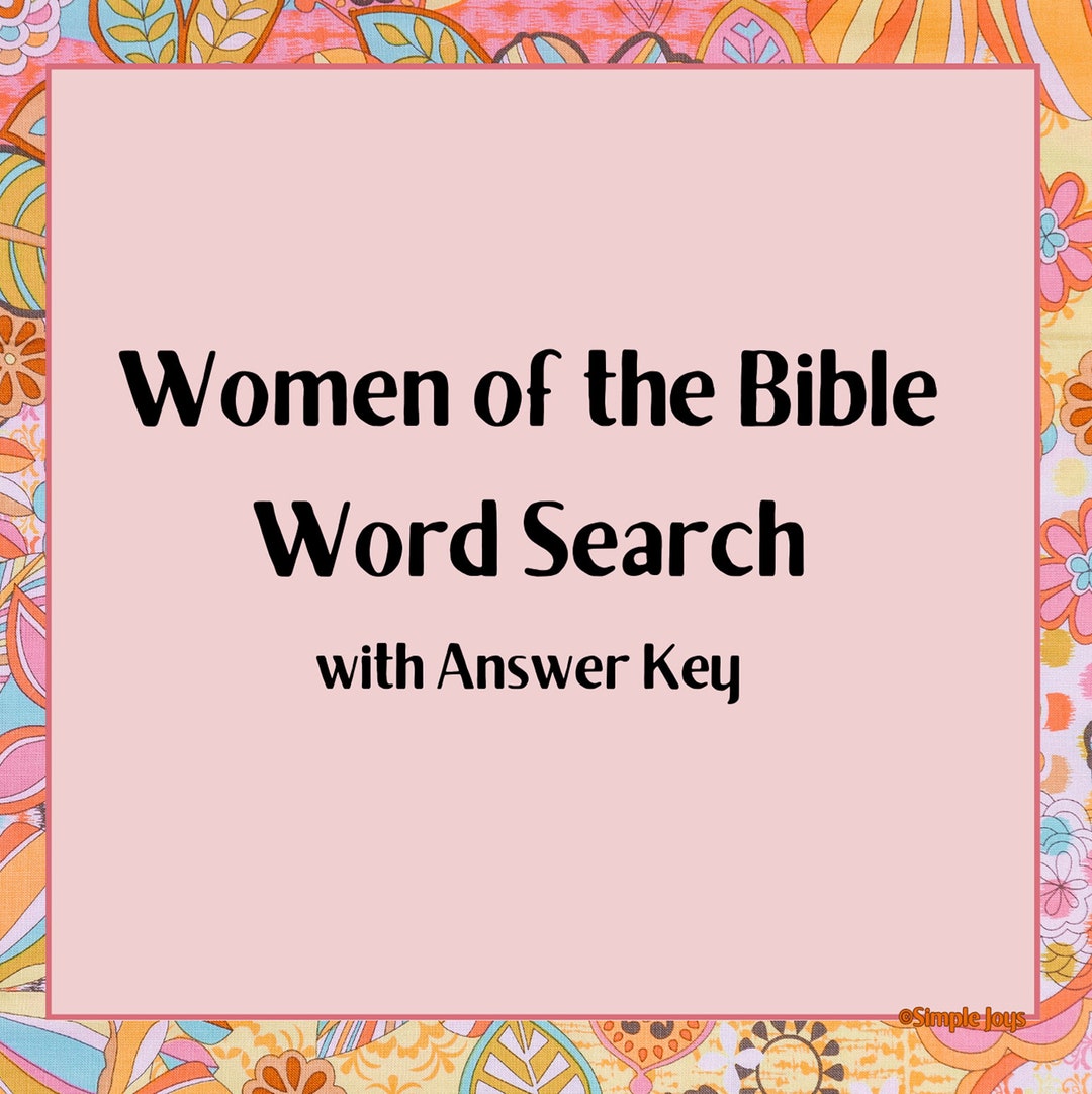 Women of the Bible Digital Word Seach Adult Bible Worksheet Womens ...