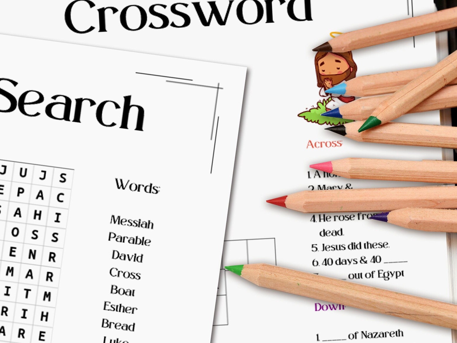 Christian Activity Sheets Printable Kids Bible Worksheets Word Search ...