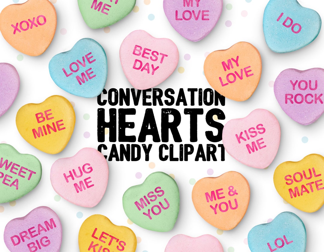 Conversation Hearts Candy Photo Clipart / for Personal and Small ...