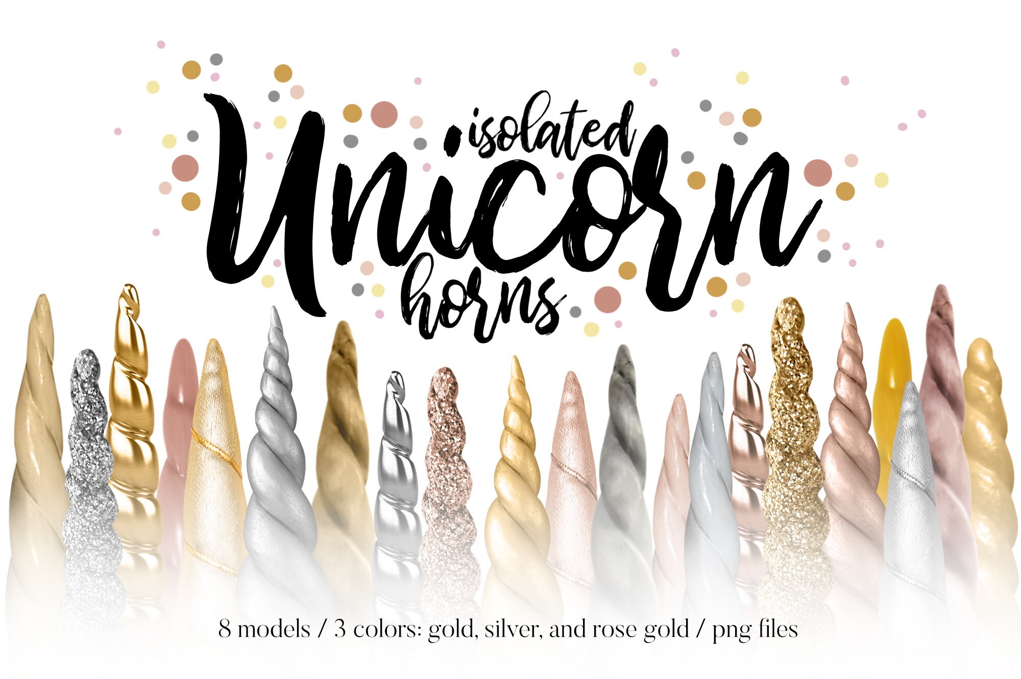 24 Isolated Unicorn Horns for Personal and Commercial Use - Etsy