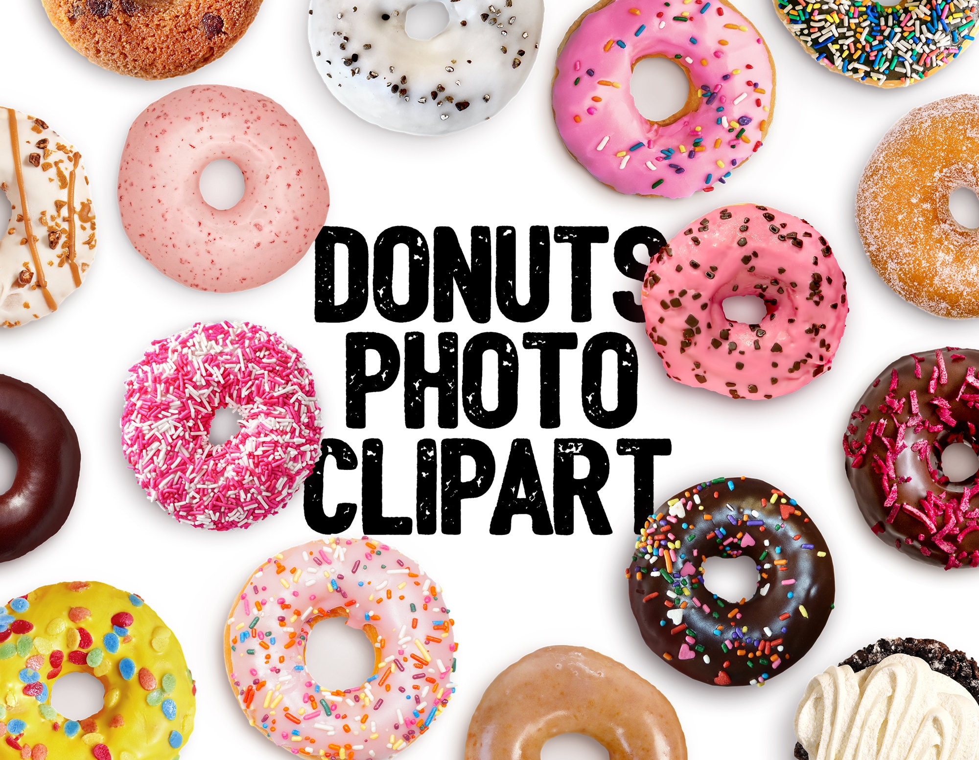 20 Donuts Photo Clipart for Personal and Small Commercial Use - Etsy