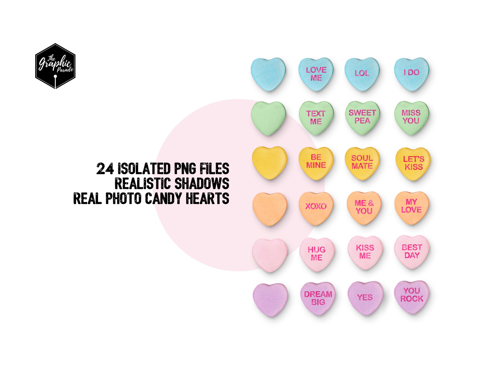 Conversation Hearts Candy Photo Clipart / for Personal and Small ...