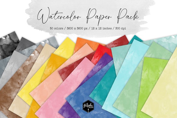 50 Watercolor Digital Paper Pack for Personal and Commercial | Etsy