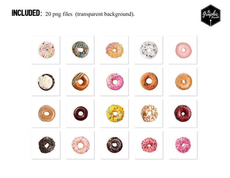 20 Donuts Photo Clipart for Personal and Small Commercial Use - Etsy