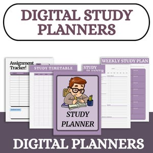 Purple White Study Planner, Timetable Organizer, Weekly Academic ...