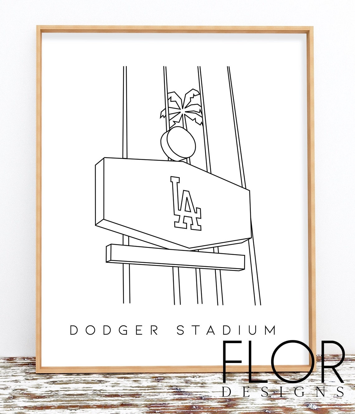 Dodger Stadium Printable Art Minimalist Poster Wall Art Downloadable ...