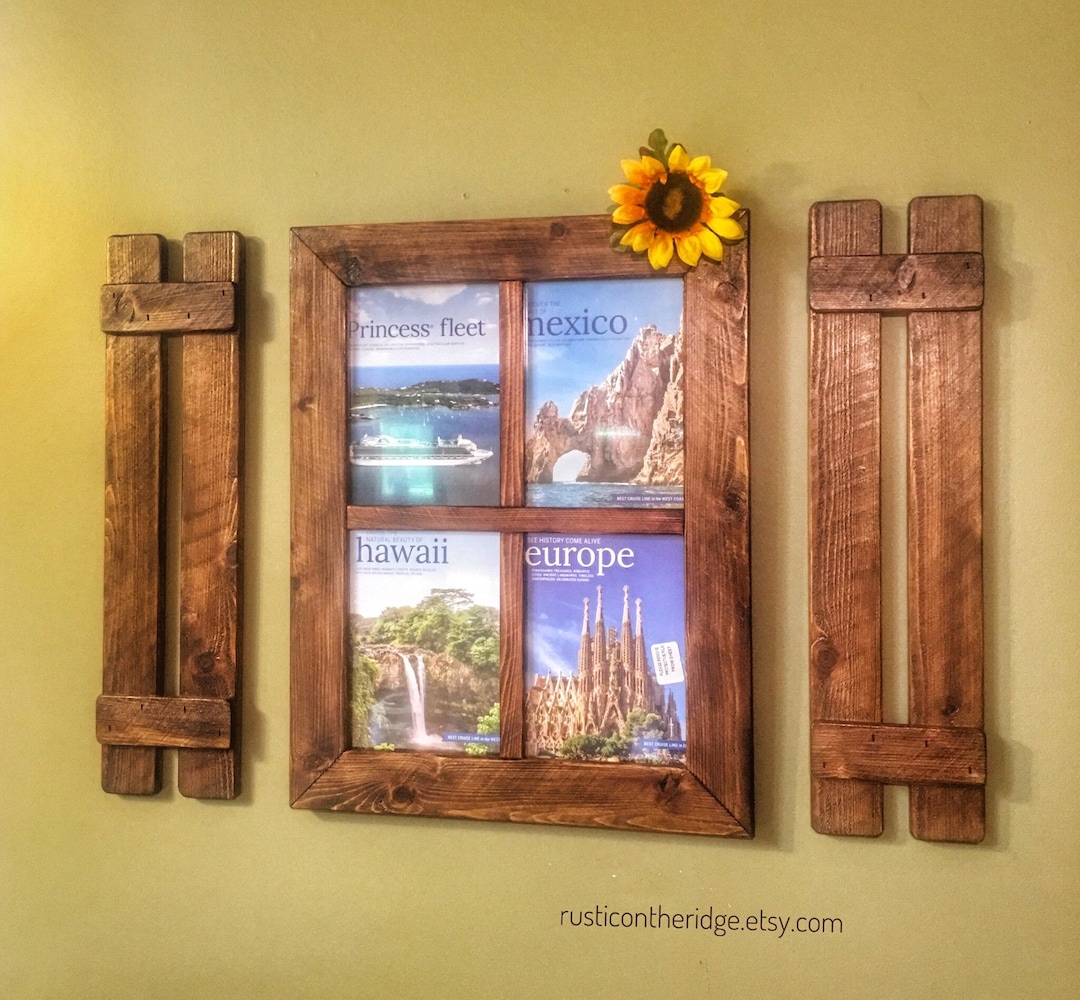 Shutter Frame, Modern Farmhouse Decor, Rustic Shutter Frame,beach House ...