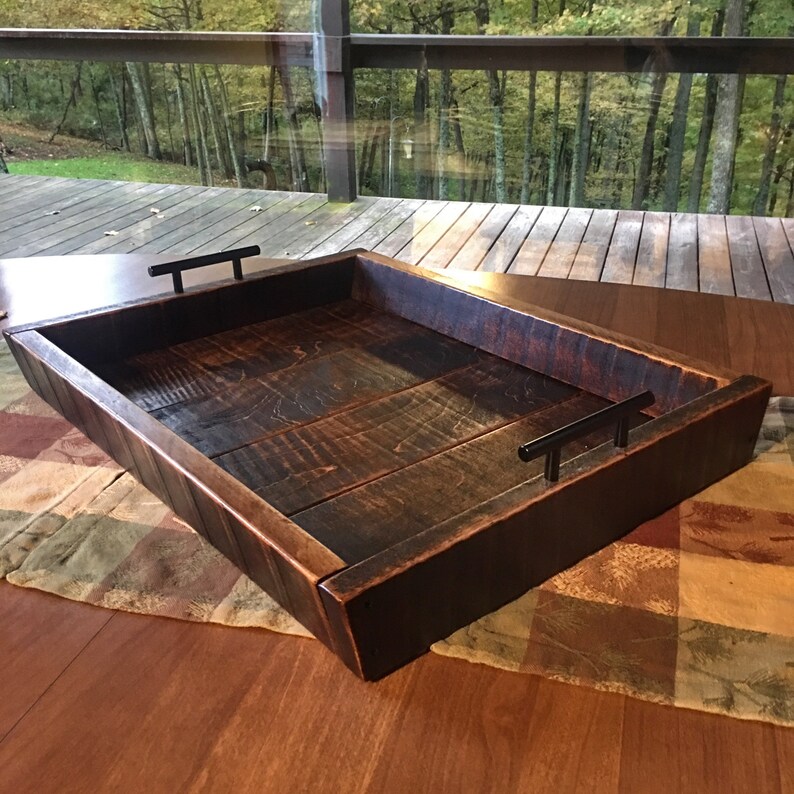 Serving Tray Farmhouse Table Centerpiece Rustic Wood - Etsy