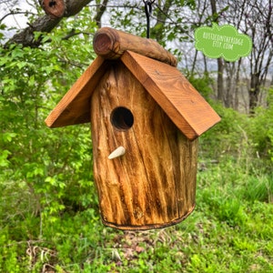 Birdhouse, Log Birdhouse, Rustic Birdhouse, Western Decor, Shabby Chic ...
