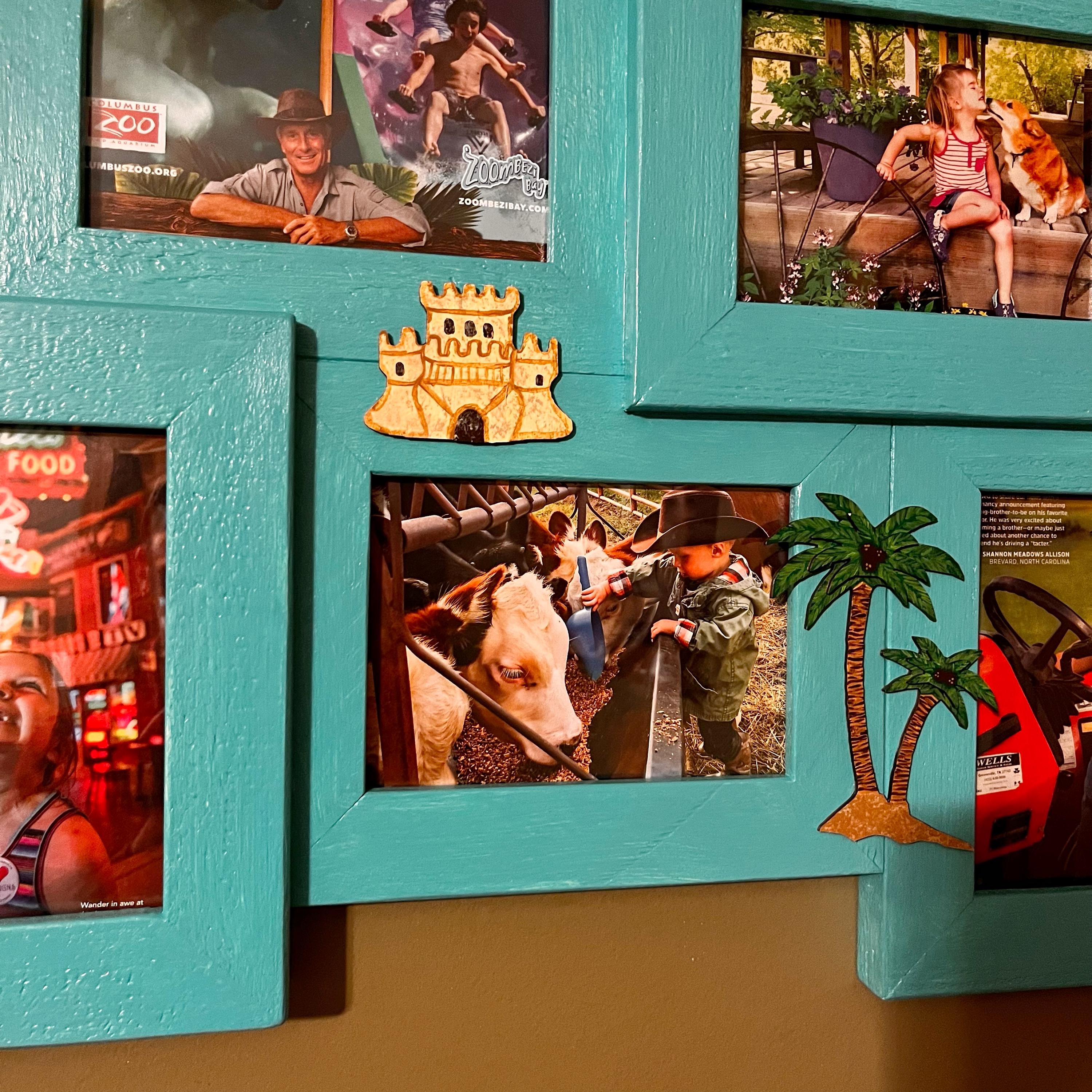 Hand-painted Under the Sea Collage Frame, Seven 5x7, Rustic Wood - Etsy