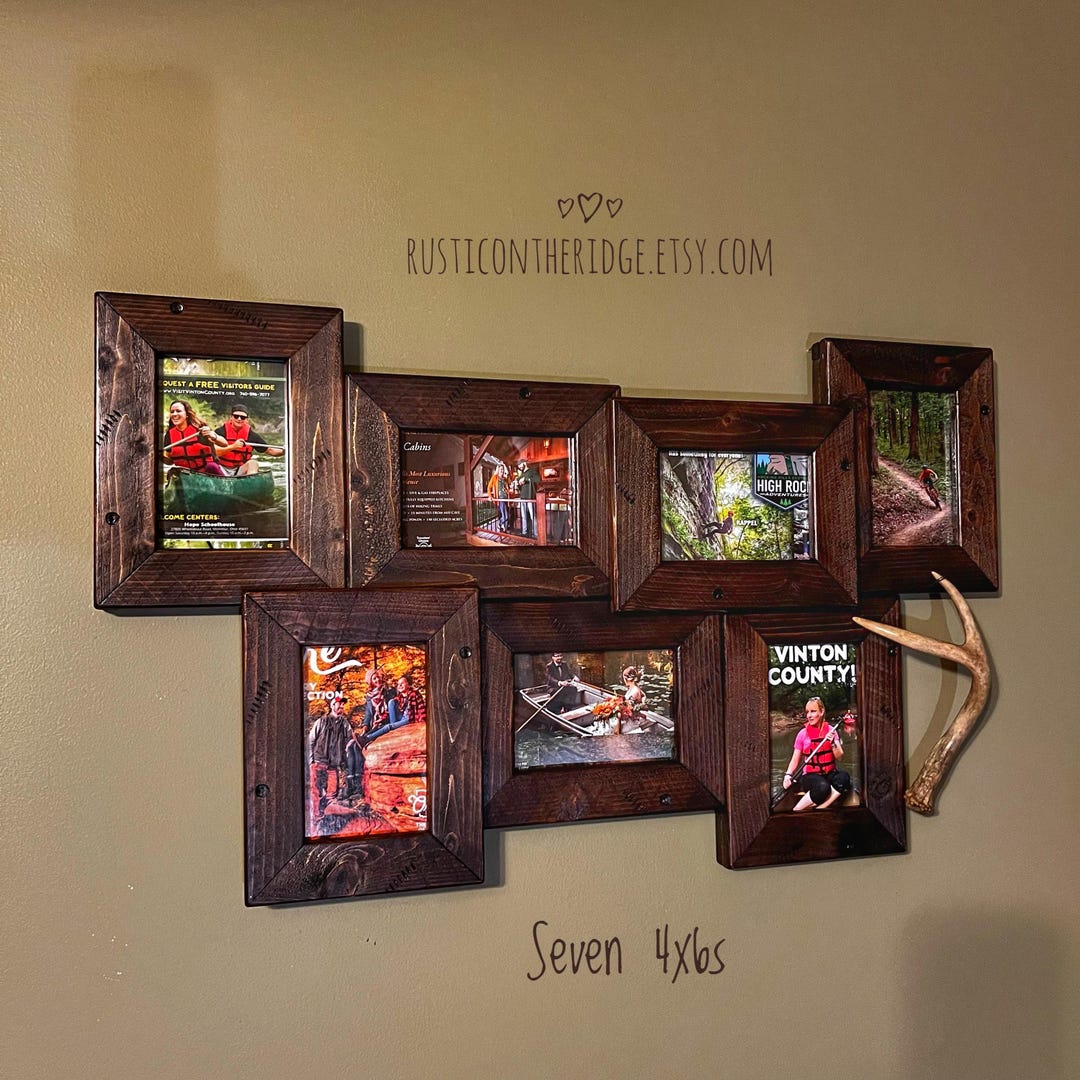 Multi Photo Collage, Photo Collage Frame,rustic Decor,western Decor ...