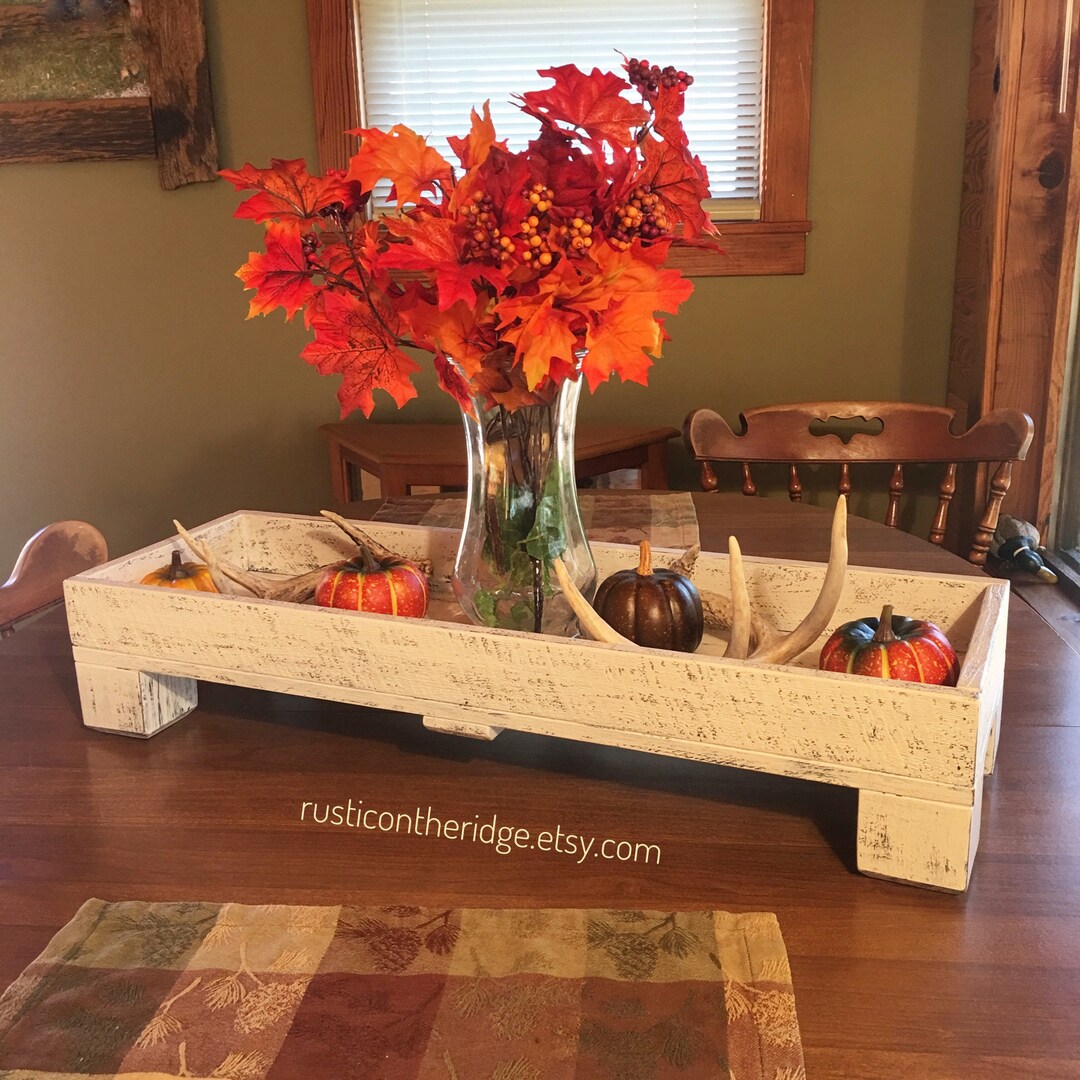 Farmhouse Box, Chippy White Table Display, Rustic Wood Decor,lakehouse ...