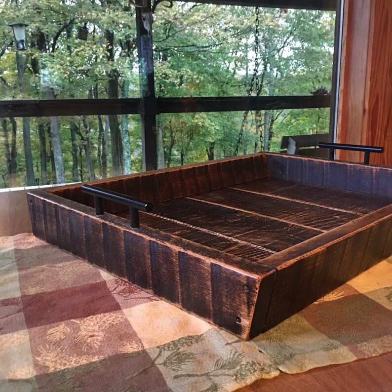 Serving Tray Farmhouse Table Centerpiece Rustic Wood - Etsy