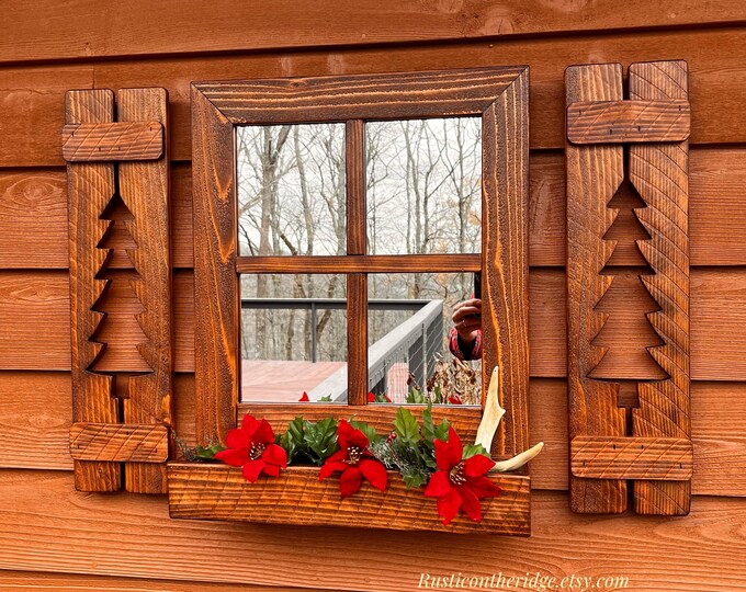 Cabin Mirror, Rustic Shutter Mirror, Rustic Mirror, Western Decor,lodge ...