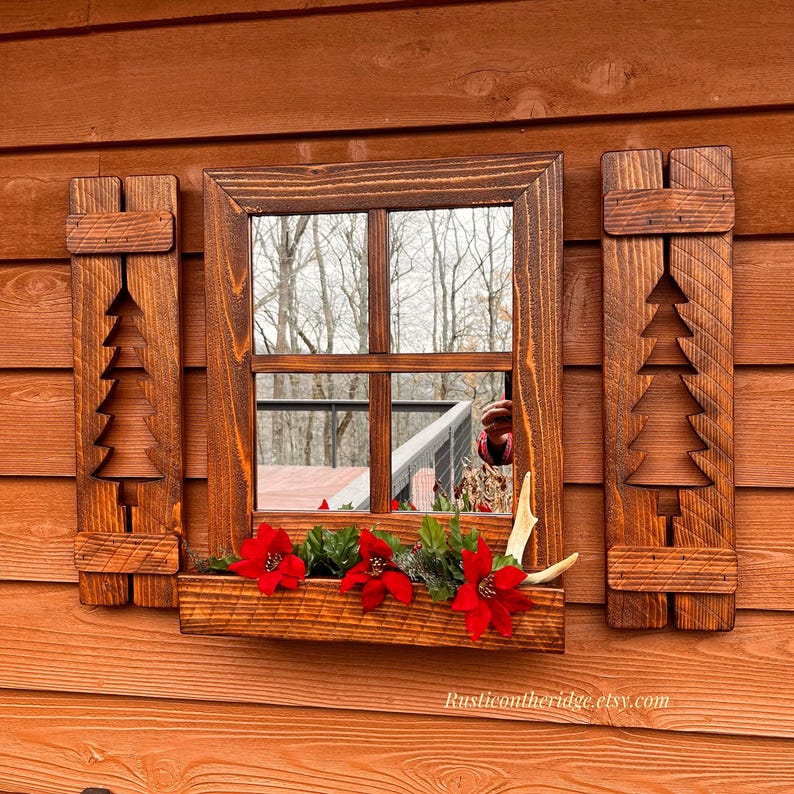 Cabin Mirror, Rustic Shutter Mirror, Rustic Mirror, Western Decor,lodge ...