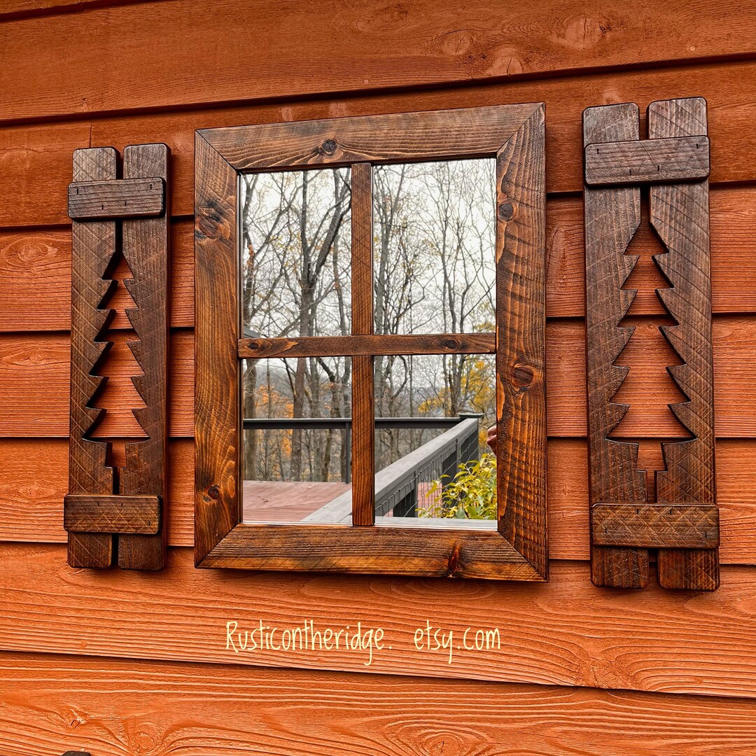 Lodge Cabin Shutter, Rustic Wood Decor Lake House, Western, Lodge Decor Cabin Decor Beach House ...