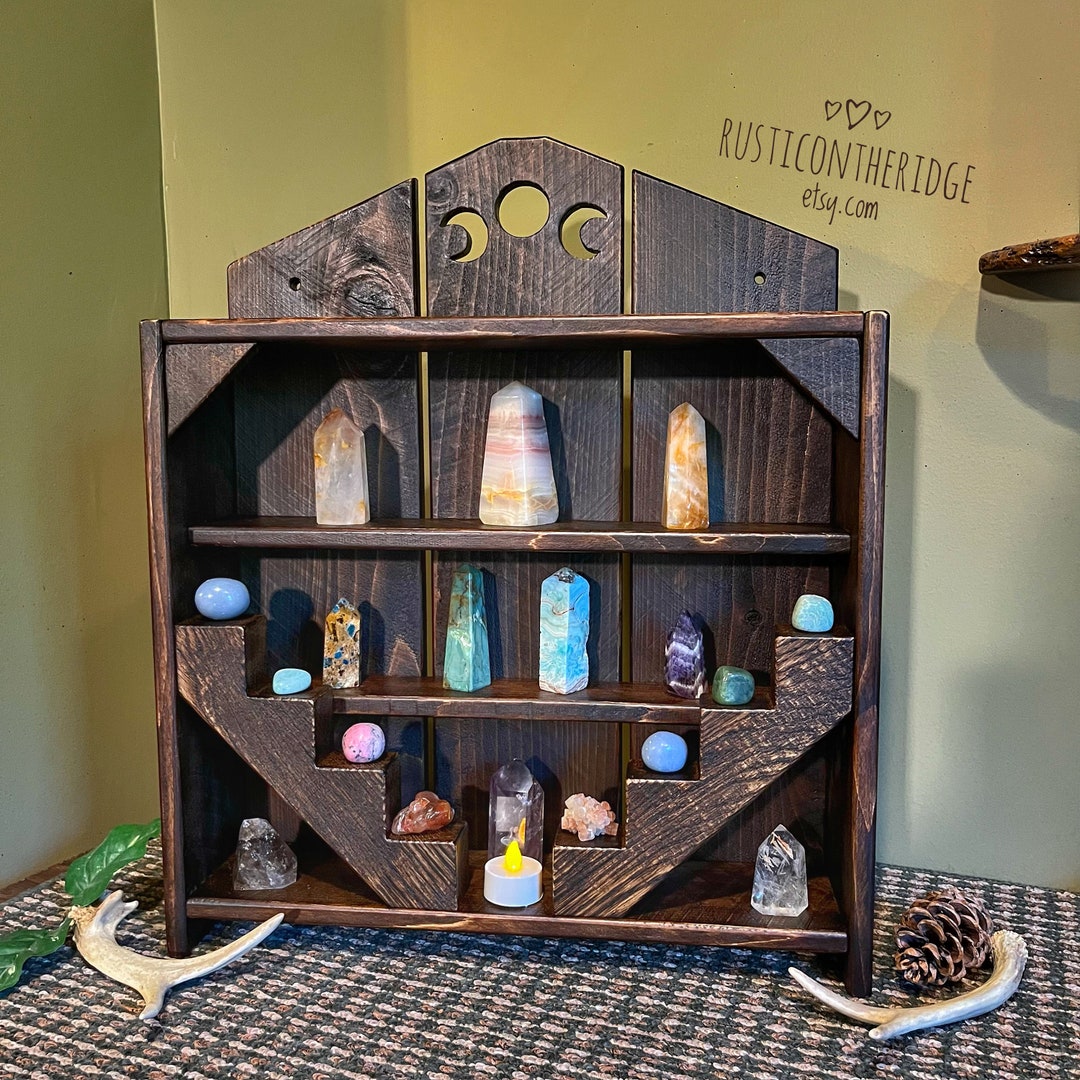 Crystal Display Shelf, Moon Shelf, Triple Moon Goddess, Oil Shelf ...