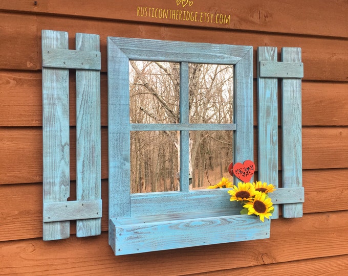 Shutter Mirror Rustic Shutter Mirror Mirror With Shutters - Etsy