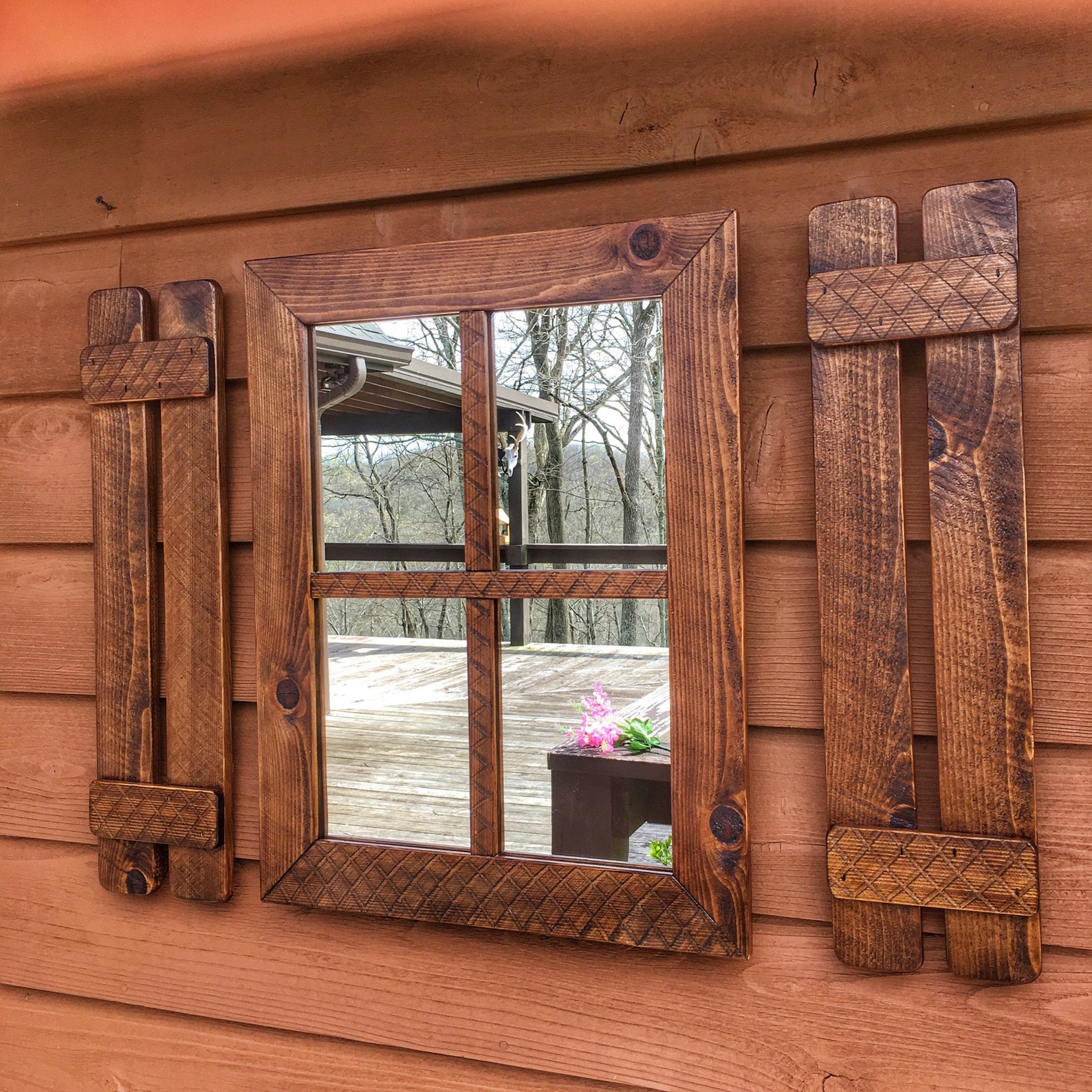 Shutter Mirror Farmhouse Decor Rustic Shutter Mirror Beach - Etsy
