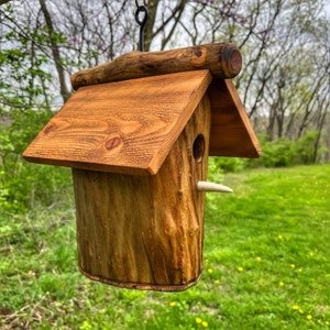 Birdhouse, Log Birdhouse, Rustic Birdhouse, Western Decor, Shabby Chic ...