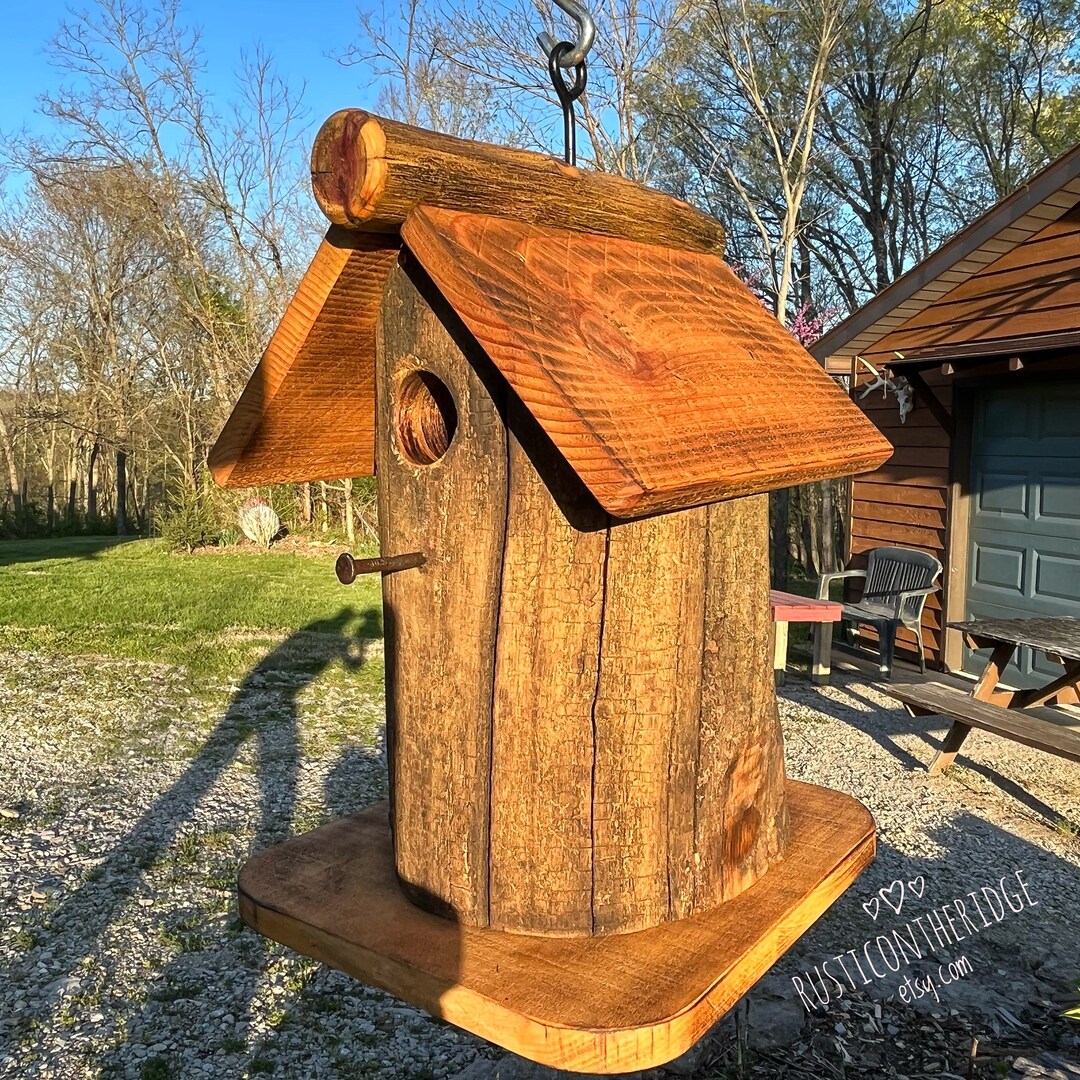 Birdhouse, Log Birdhouse, Rustic Birdhouse, Western Decor, Shabby Chic ...