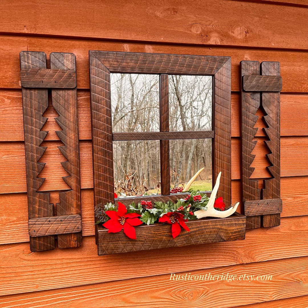 Cabin Mirror, Rustic Shutter Mirror, Rustic Mirror, Western Decor,lodge ...