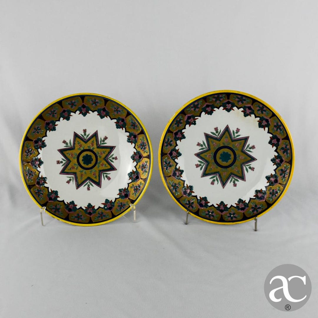 Pair of Faience Plates Made in France, Late 19th Century - Etsy