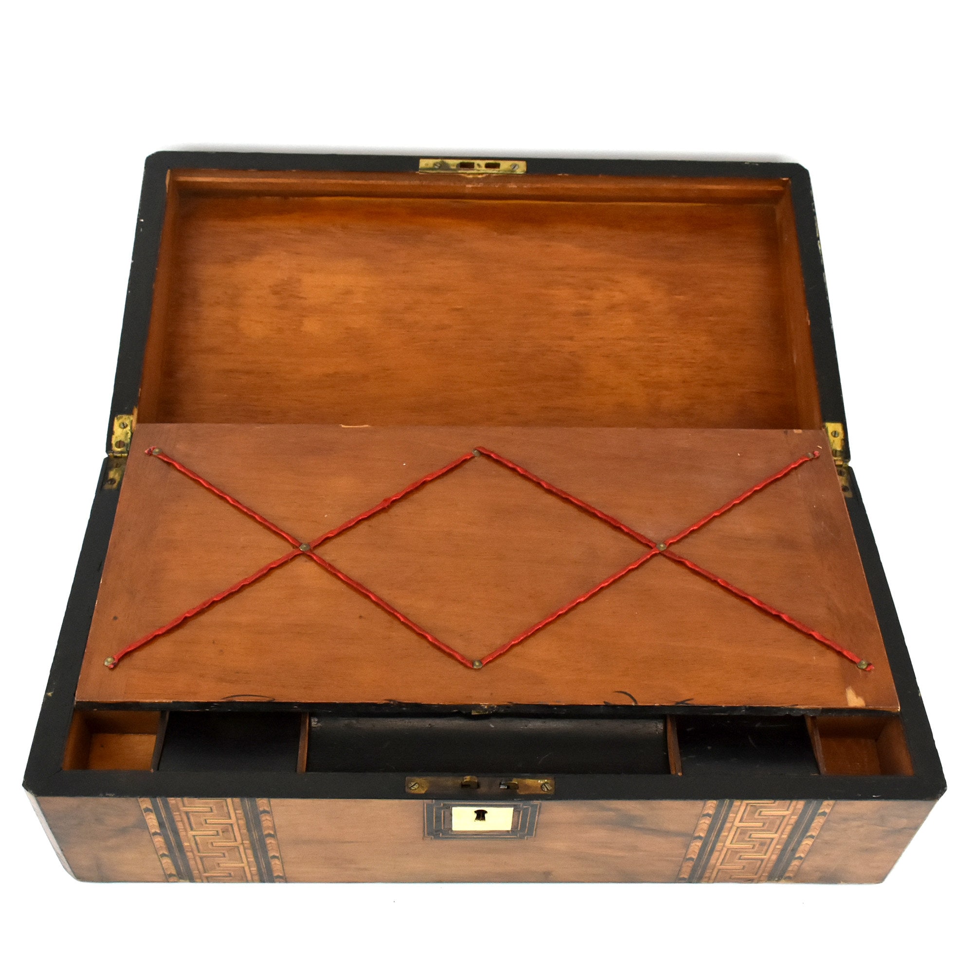 English Travel Desk, in Exotic Wood, Rosewood and With Inlays, Early ...