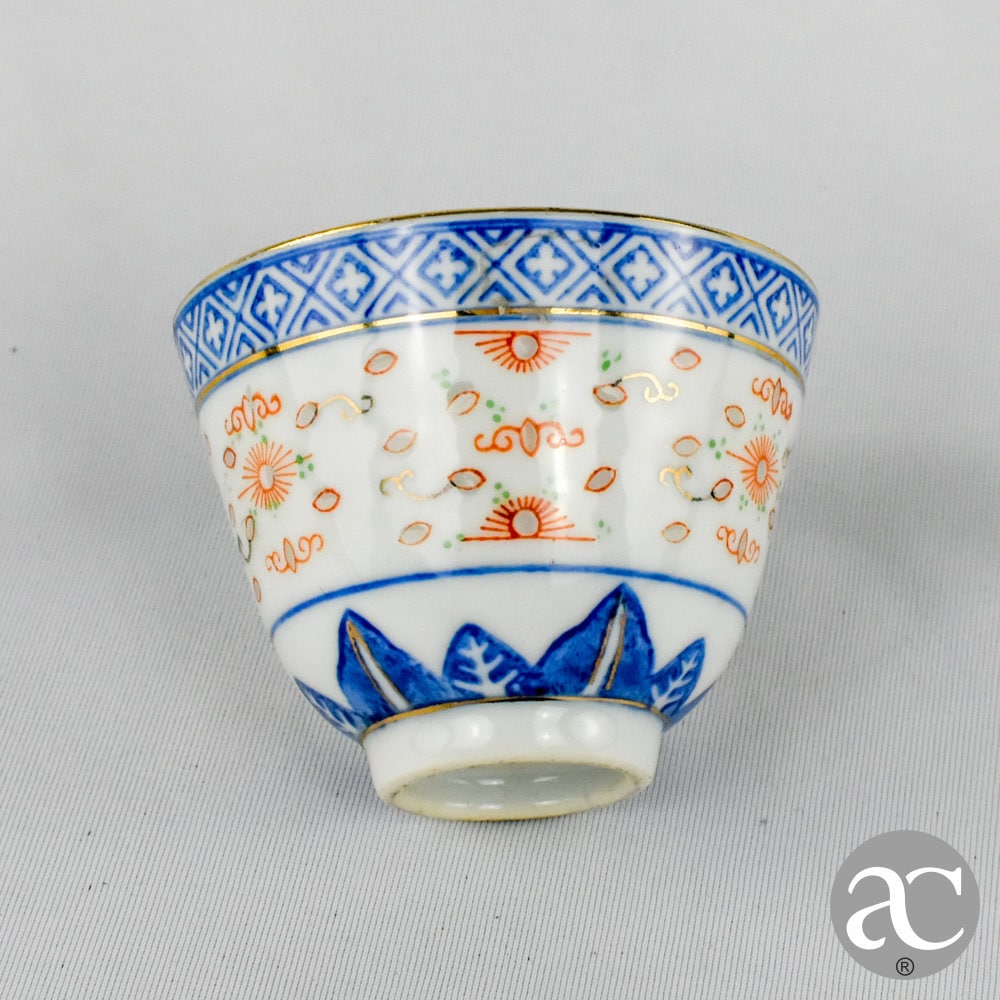 Chinese Rice Pattern Porcelain Bowl, Dragon Decoration – Circa 1950 - Etsy