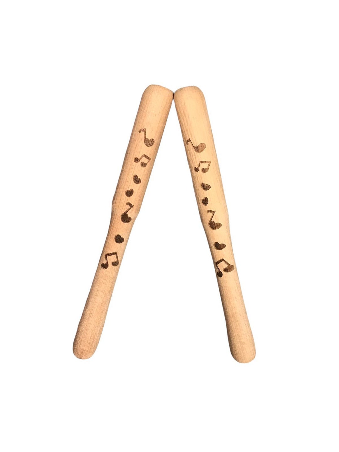 Wooden Rhythm Sticks for Kids 4 Pair-8 Piece Laser Engraved Montessori ...