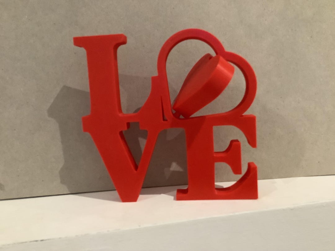 3D Printed Free Standing Love Sign With Spinning Heart Valentines Day ...