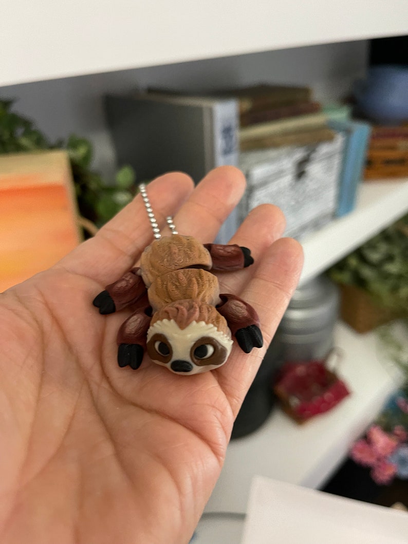 3D Printed Sloth With Keychain Keyring Hole Articulated Flexi Flexy ...