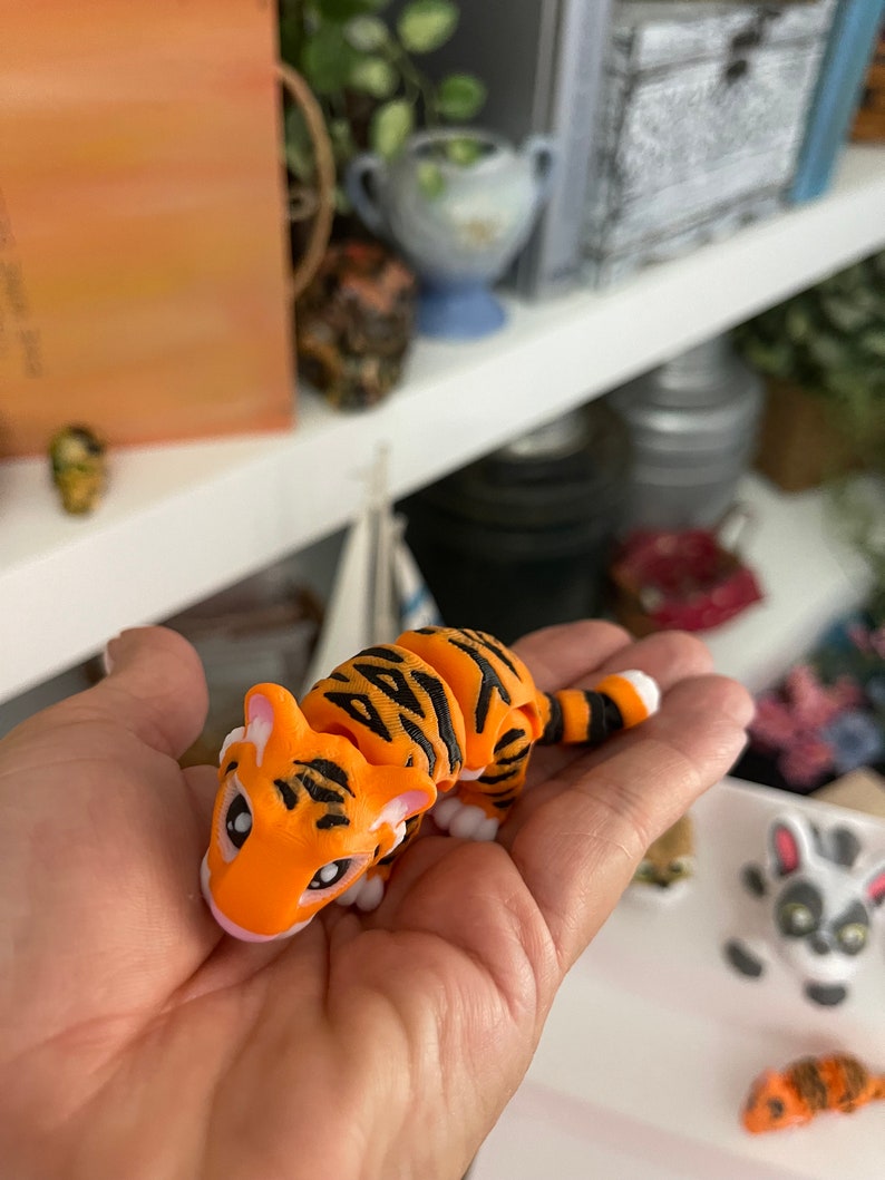 3d Printed Tiger in 3 Sizes Articulated Fidgets Flexi Figure, Tiny ...