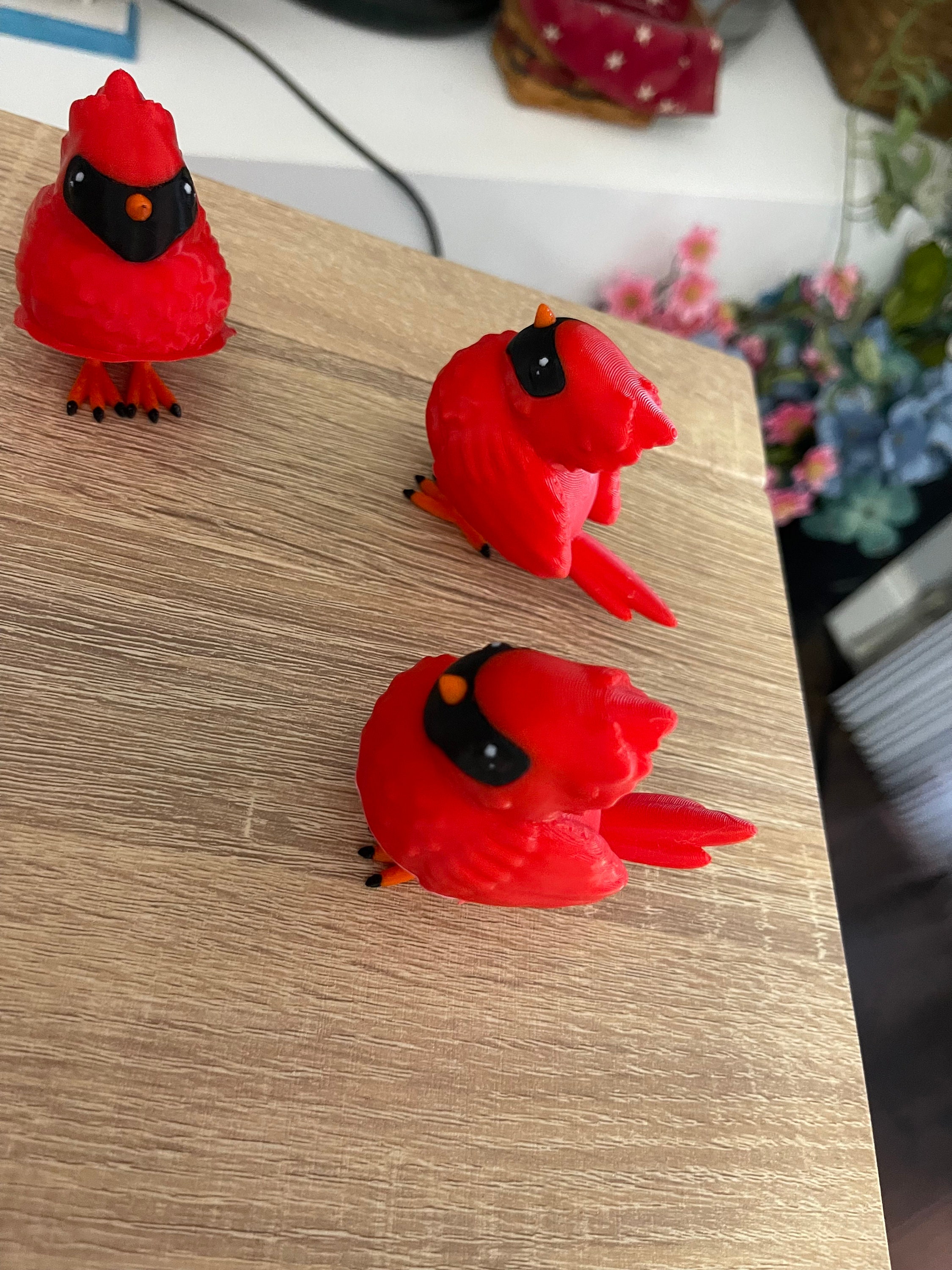 3D Printed Red Cardinal With Articulated Feet USA Made, PLA Figurine ...