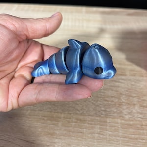 3D Printed Dolphin Mini Pocket Friend Flexi Articulated Fidget Figurine ...
