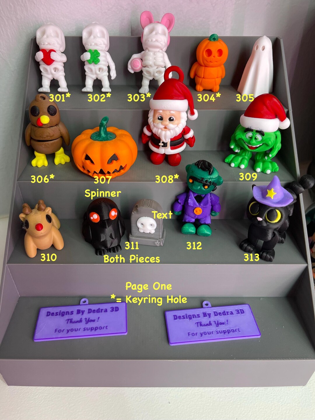 3D Printed Holiday Mini Pocket Friends Figurines Fidgets - Etsy