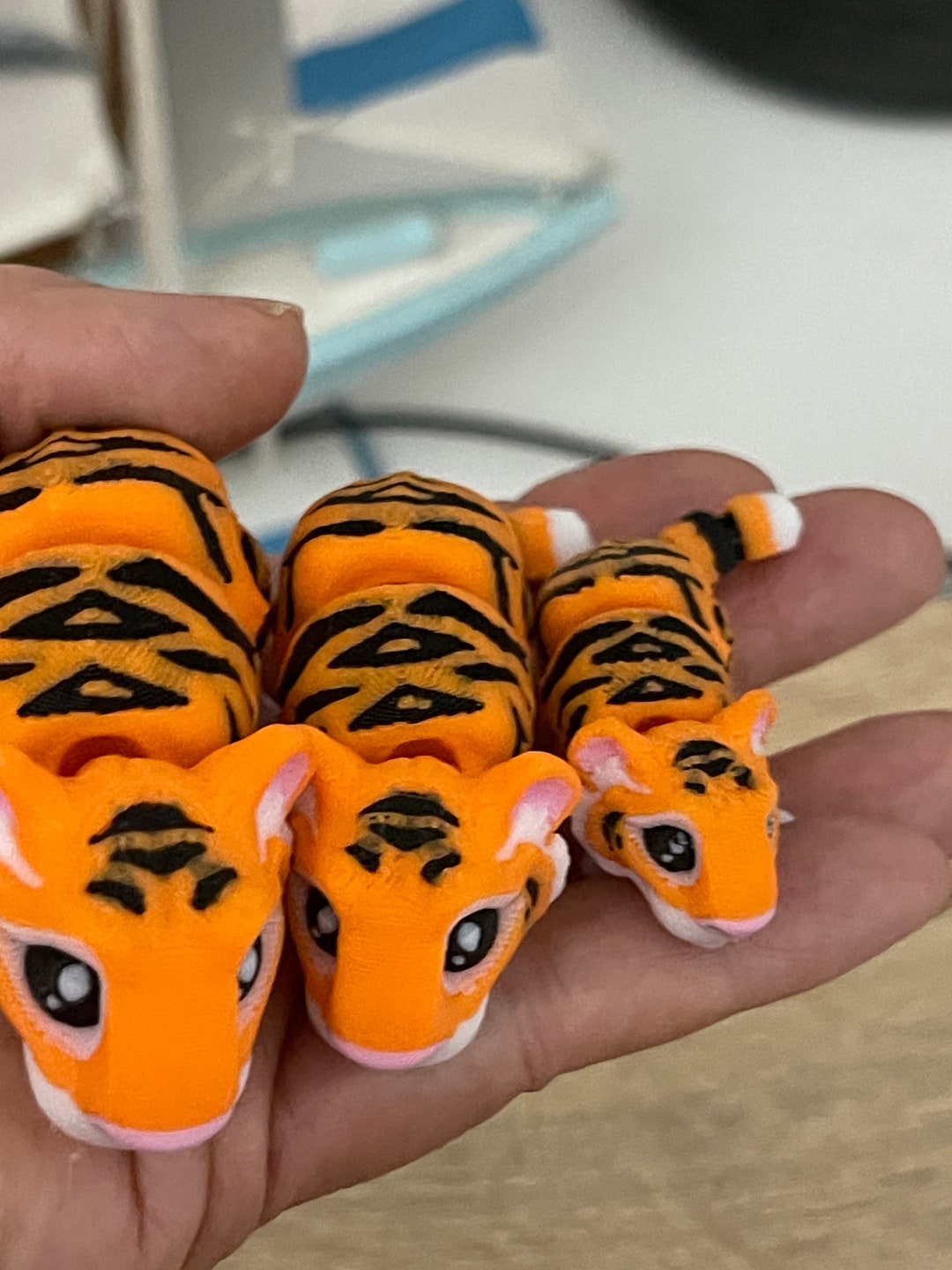 3d Printed Tiger in 3 Sizes Articulated Fidgets Flexi Figure, Tiny ...