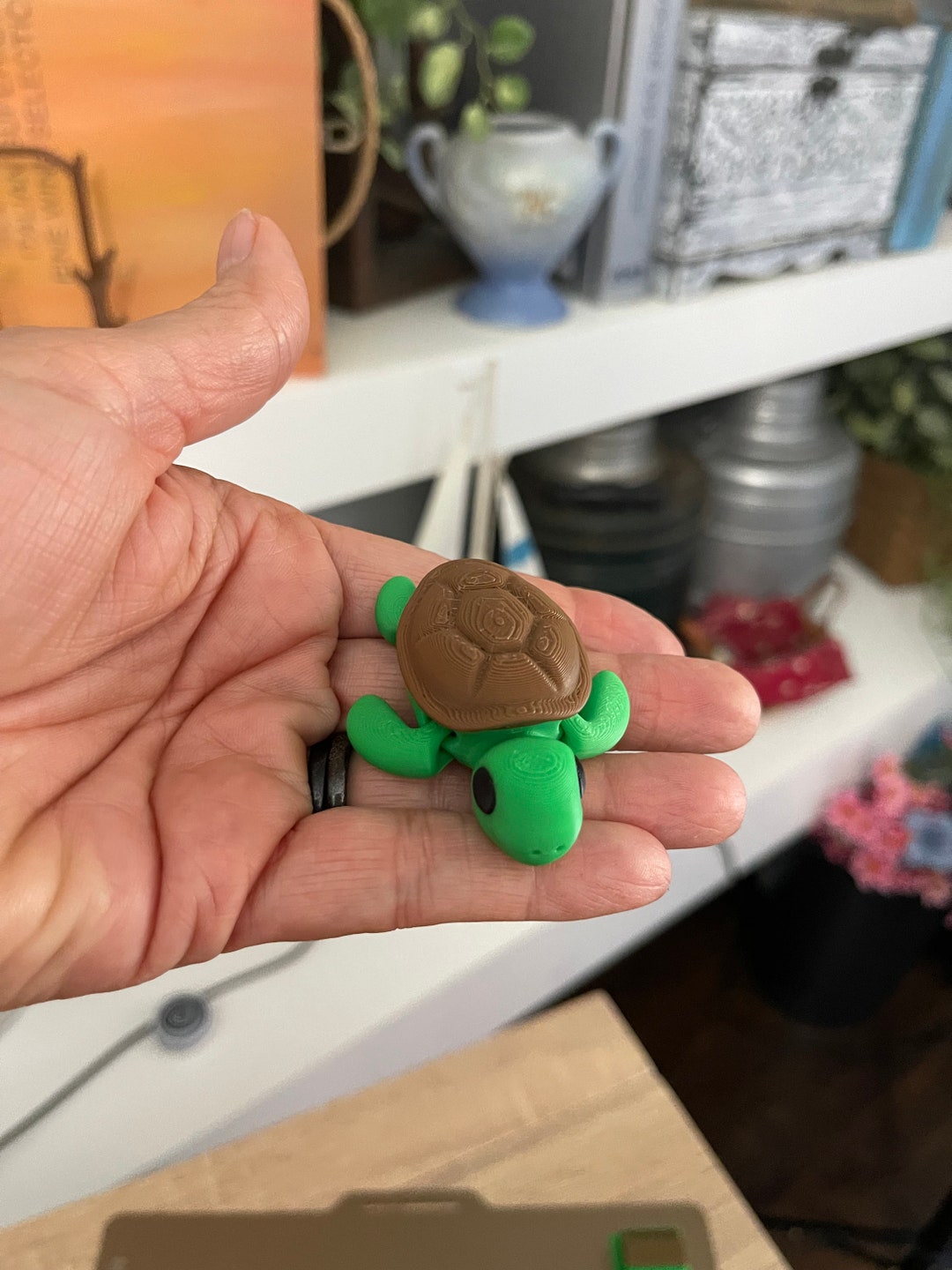 3D Printed Turtle Fidget Mini With Bonus Keychain Flexi Articulated Key ...