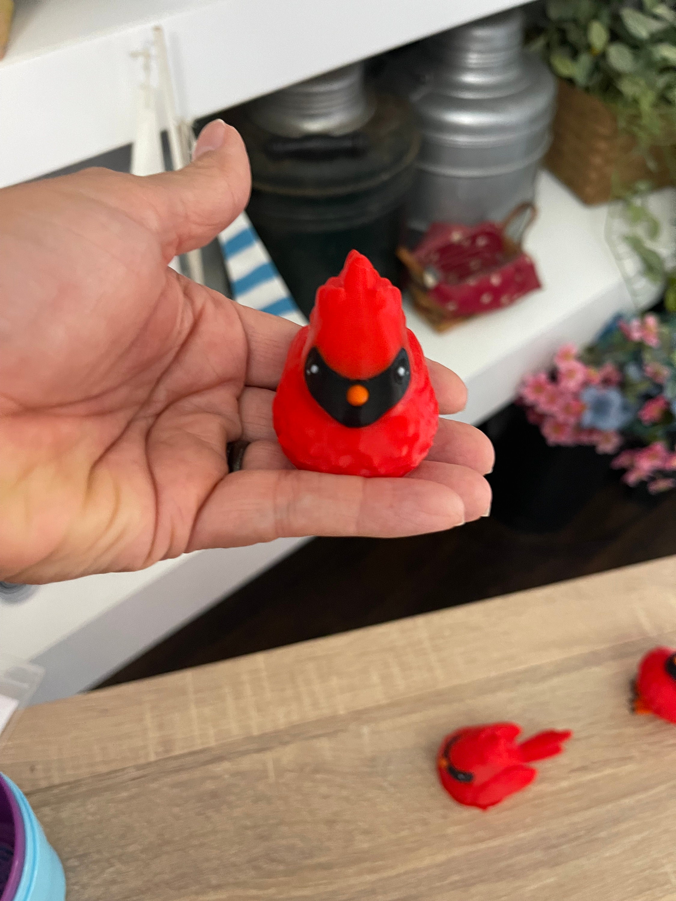 3D Printed Red Cardinal With Articulated Feet USA Made, PLA Figurine ...