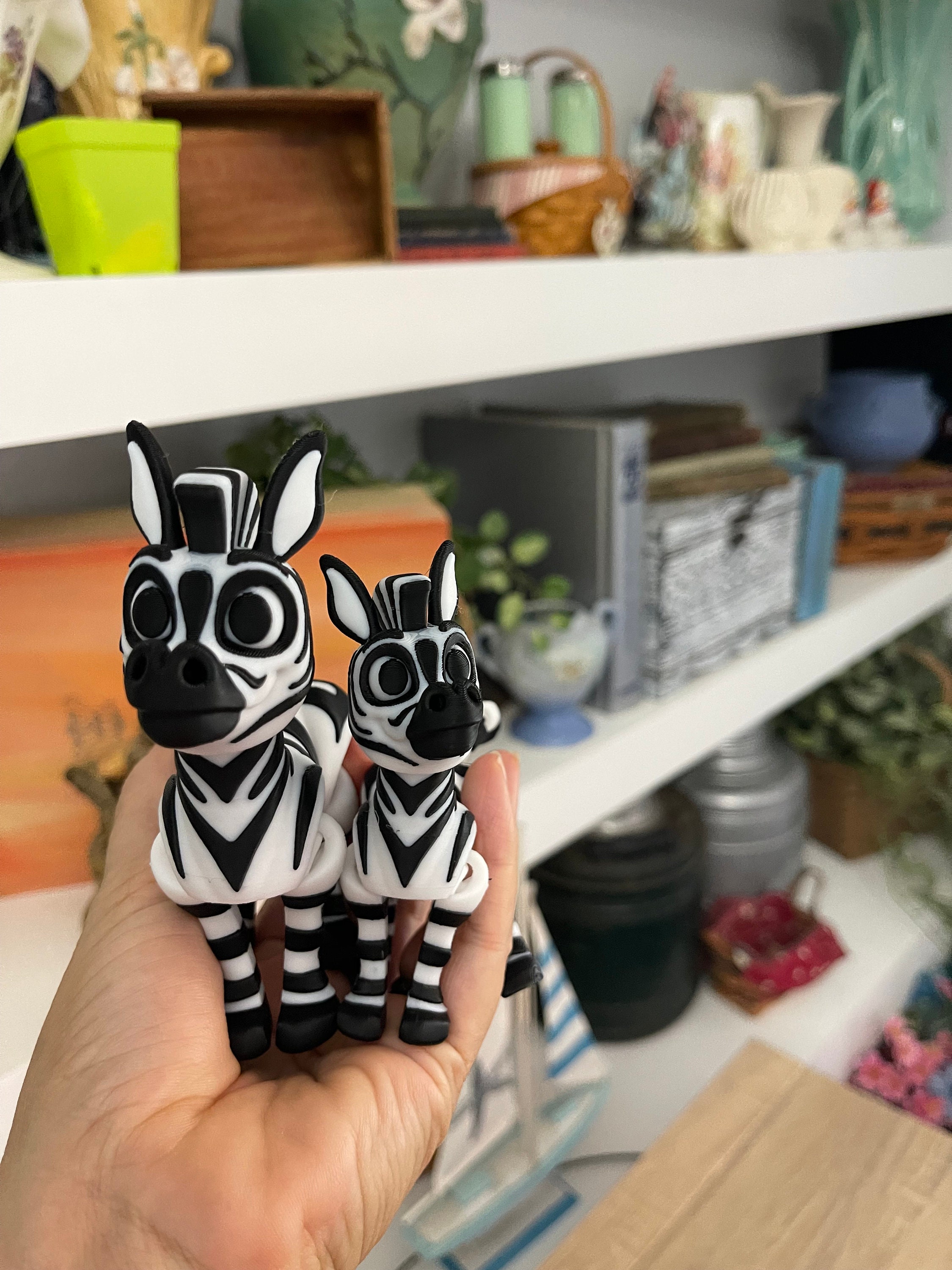 3D Printed Zebra Articulated Flexi Flexy Desk Pet Figure PLA Figurine ...