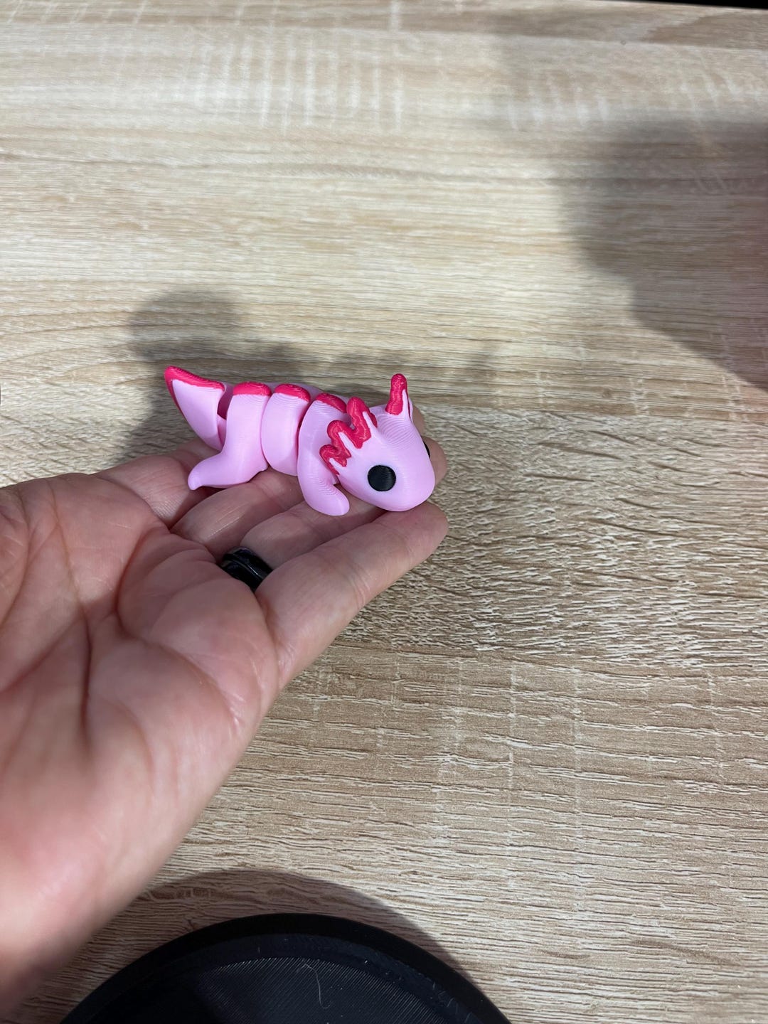 3D Printed Pink Axolotl Mini Pocket Friend Flexi Articulated Fidget ...