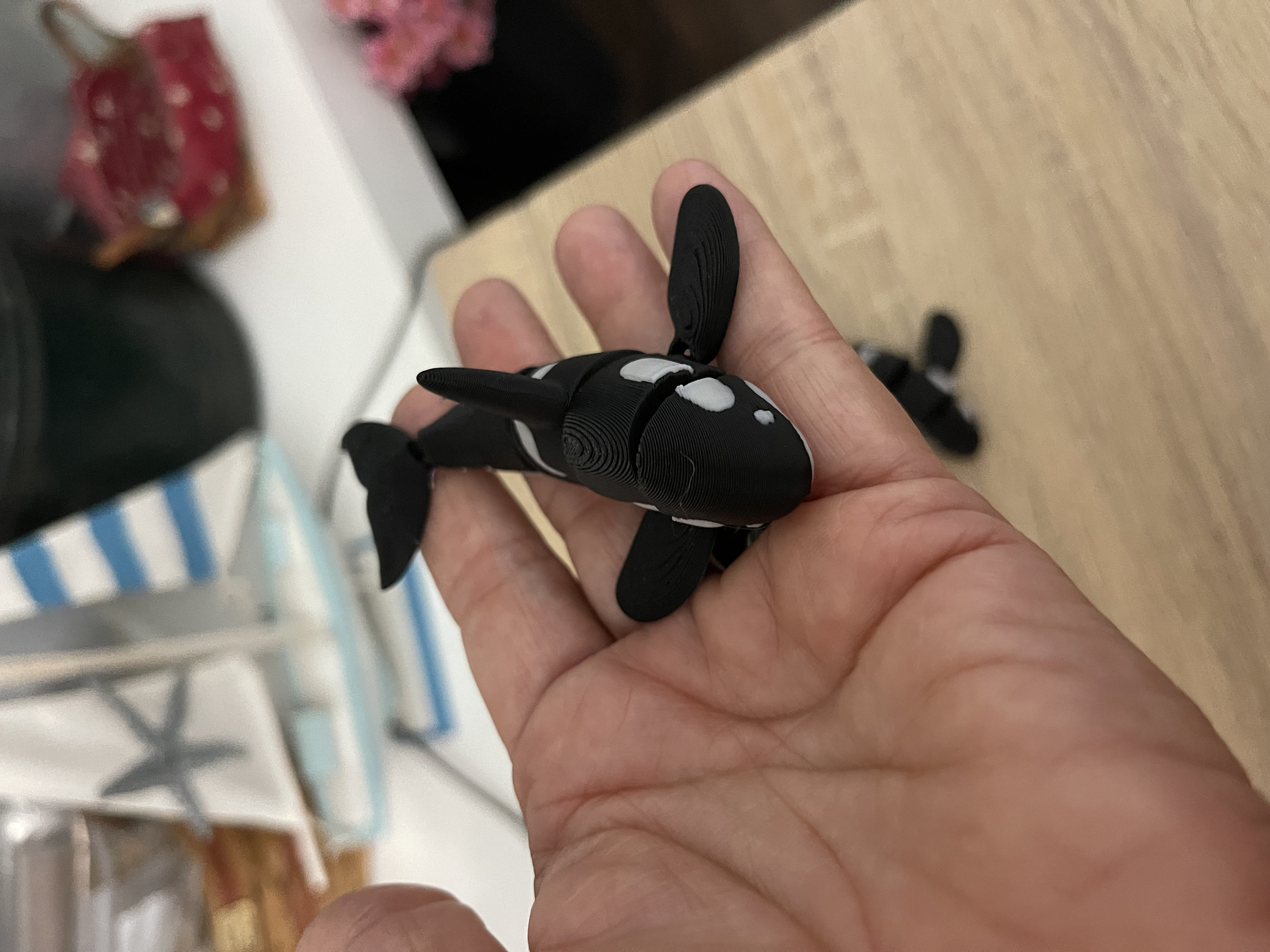 3D Printed Orca Fidget Flexi Articulated USA Made, PLA Figurine Statue ...