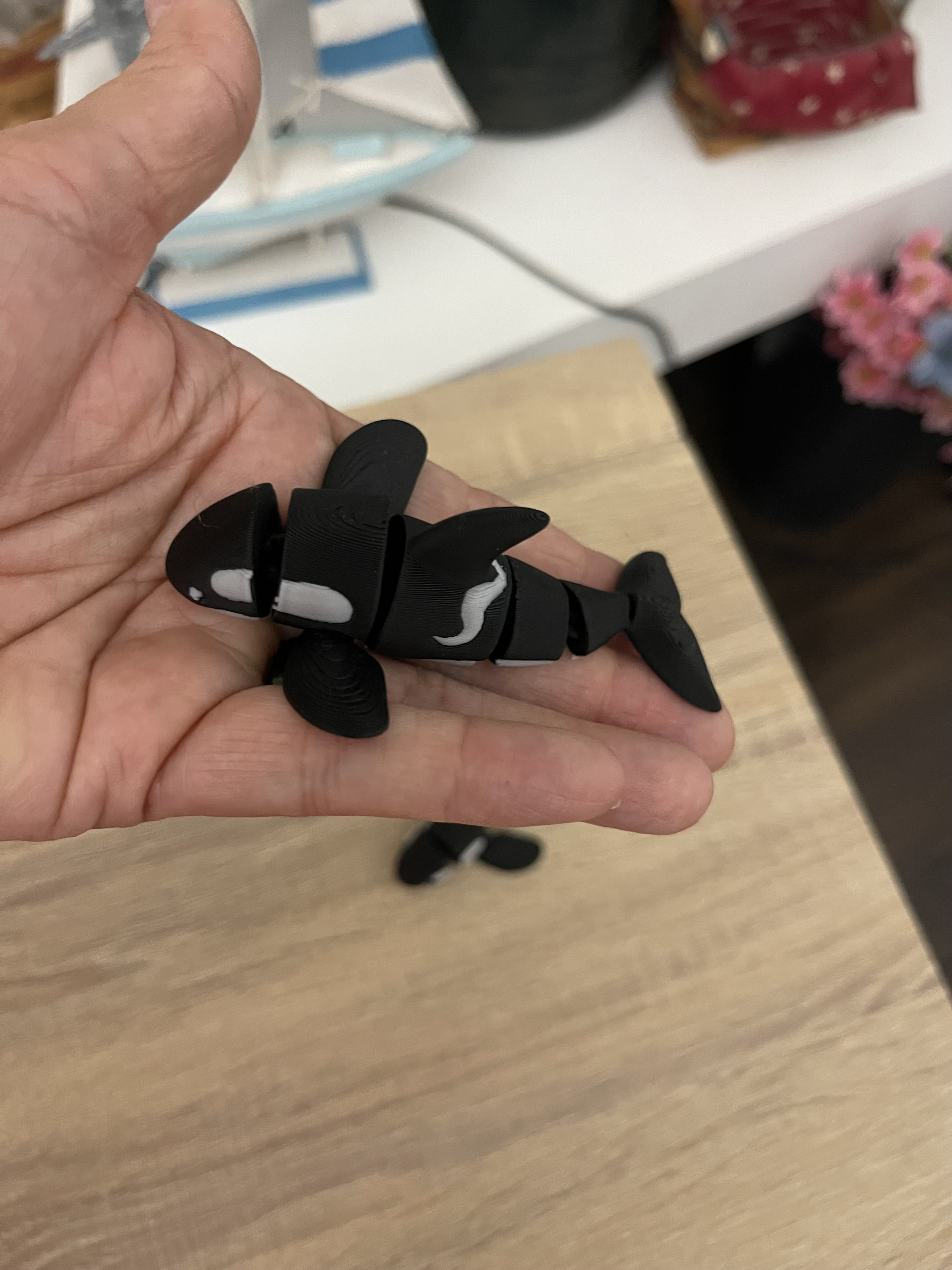 3D Printed Orca Fidget Flexi Articulated USA Made, PLA Figurine Statue ...