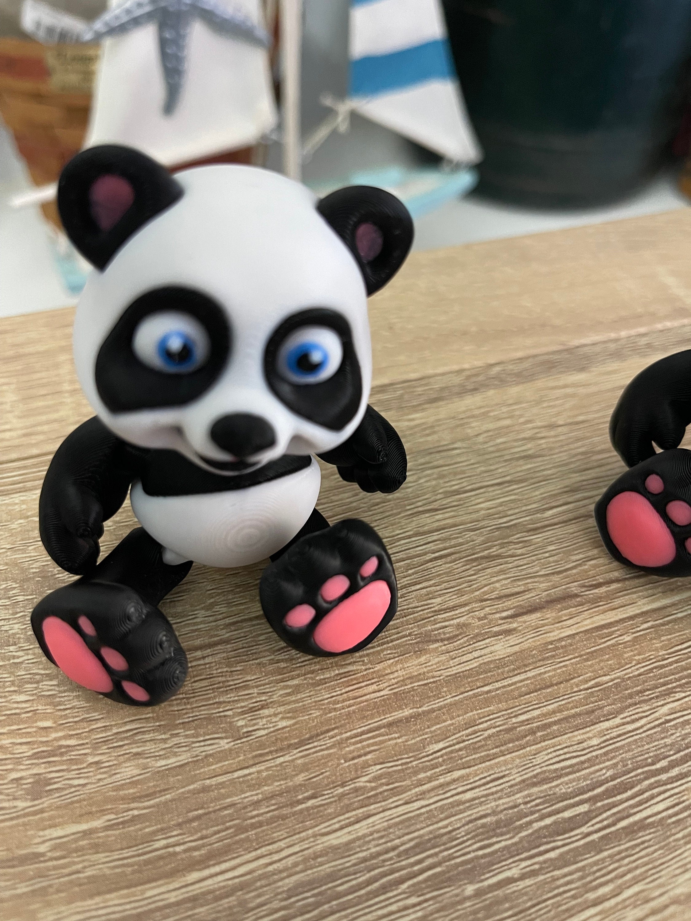 3D Printed Cute Flexy Panda USA Made, PLA Articulate Flexi Figurine ...